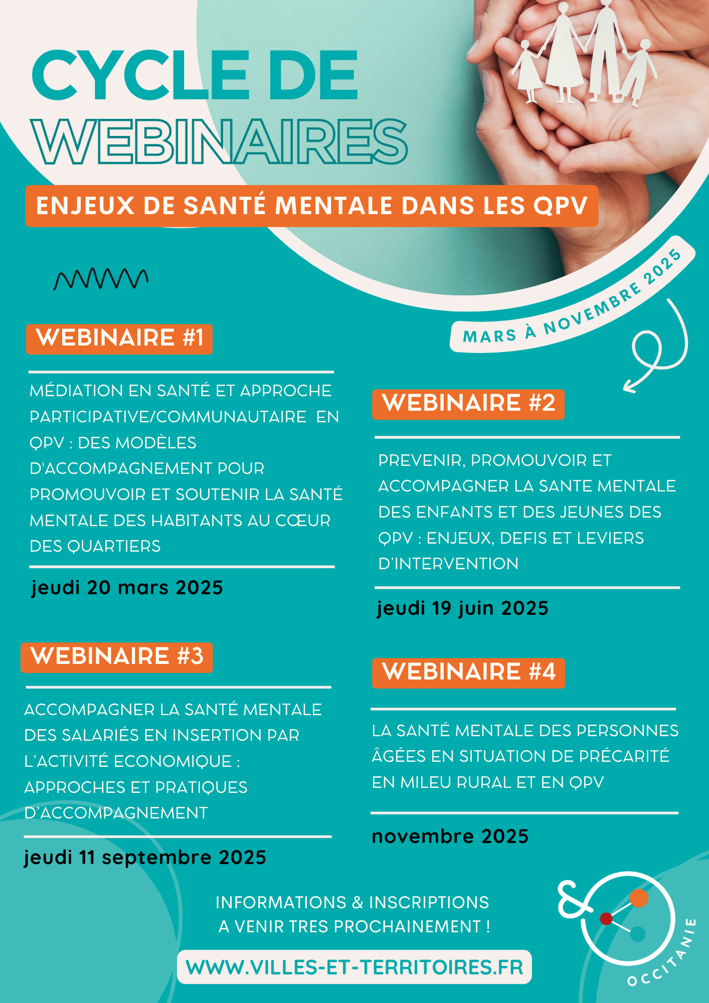 [ A VOS AGENDAS ] Cycle de webinaires sur les enjeux de santé mentale en QPV - Villes et Territoires
